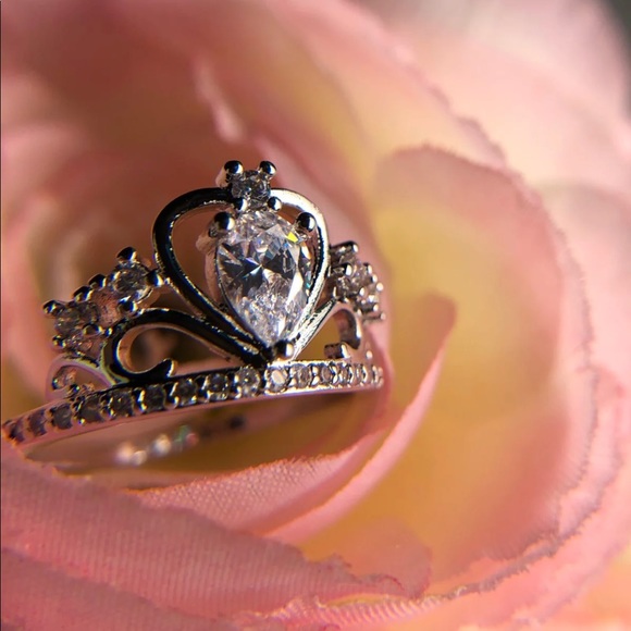 Jewelry | Queen Princess Ring Gift Silver Alloy Diamond | Poshmark